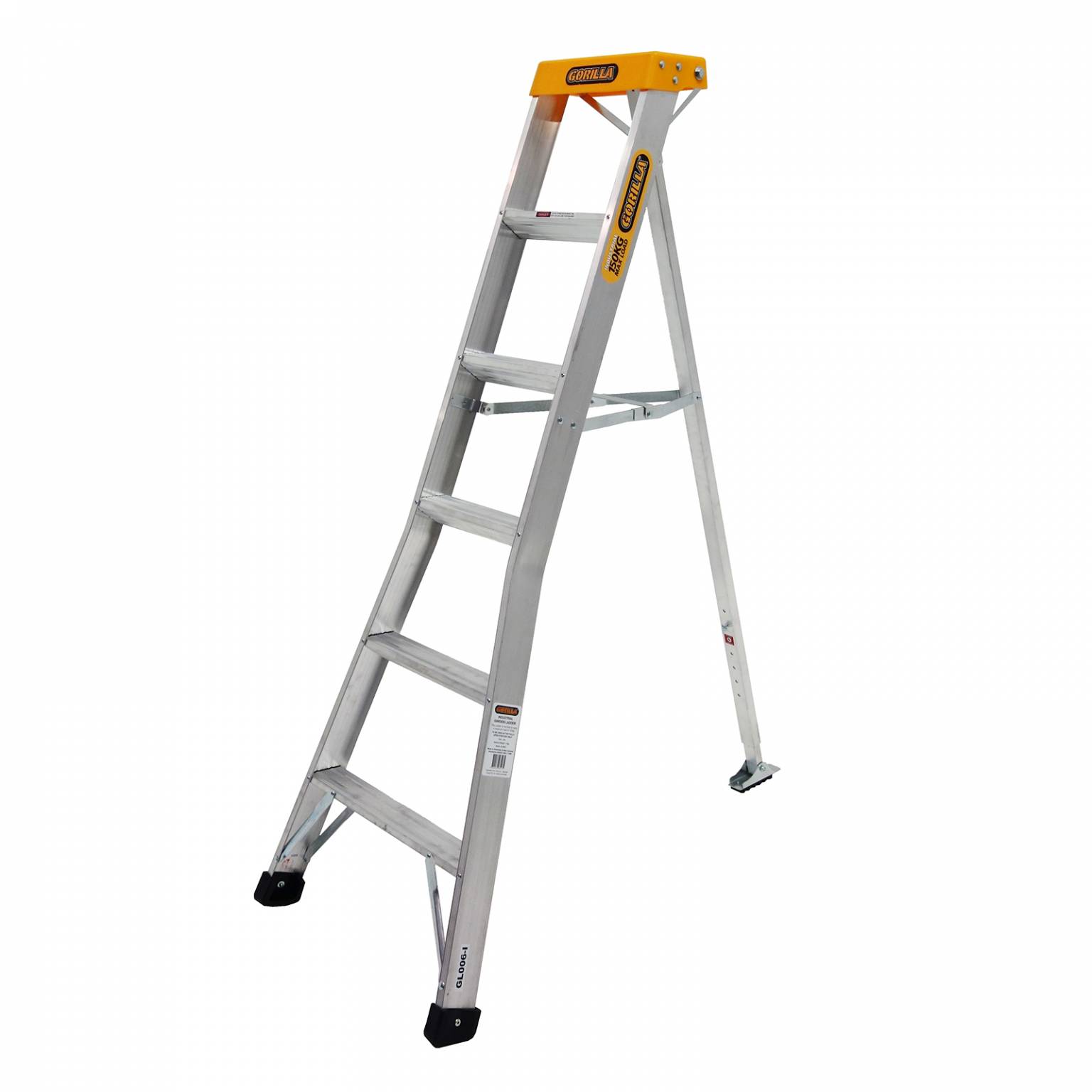 Gorilla 1.8m 150kg Garden Tri Legged Aluminium Step Ladder