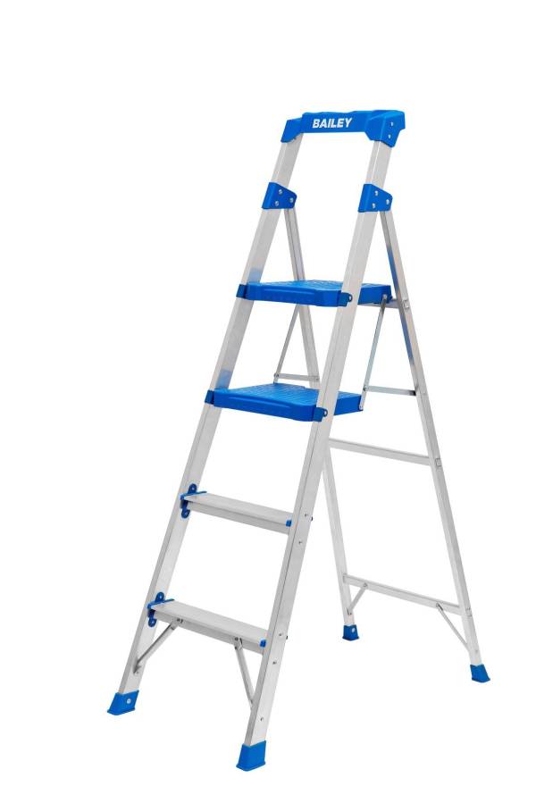 Bailey Industrial Twin Alum 4 Step Platform Ladder - Rated 135KG - FS14041