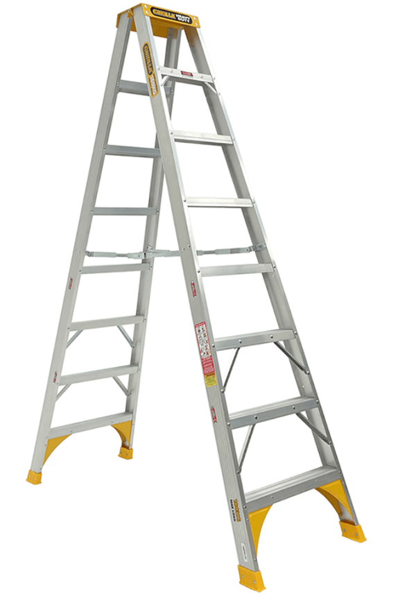 Gorilla 2.4m (8') Heavy Duty Industrial Double Sided Aluminium Step ...
